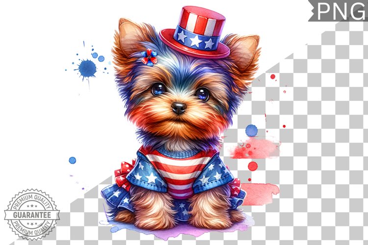 4th of July Dog Sublimation Clipart