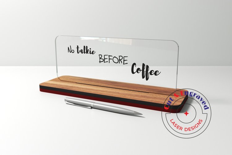 Desk Name Plate Laser Cut Vector File SVG DXF Laser File 