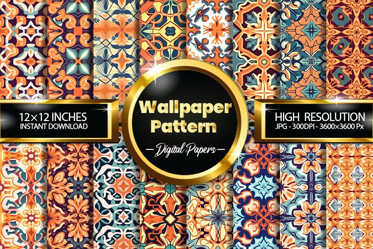 Wallpaper Pattern Digital Papers, Pattern Design (2856550)
