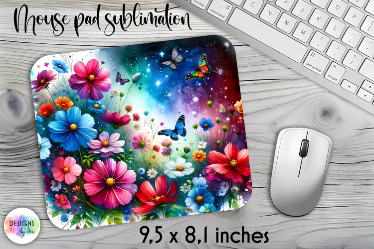 Summer Flowers Mouse Pad. Floral Mouse Pad Design