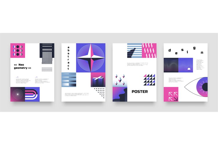 posters. Abstract minimalistic contemporary geometric elemen