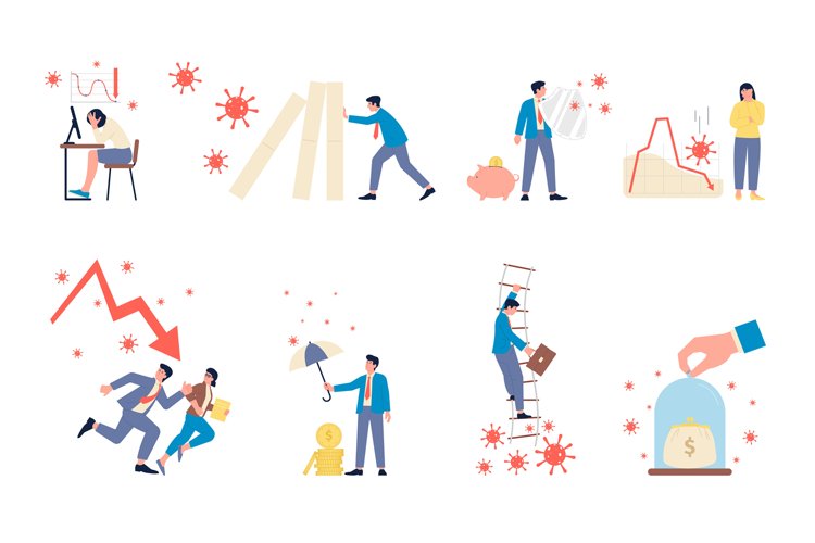 Business problems. Working stress, pandemic economic crisis