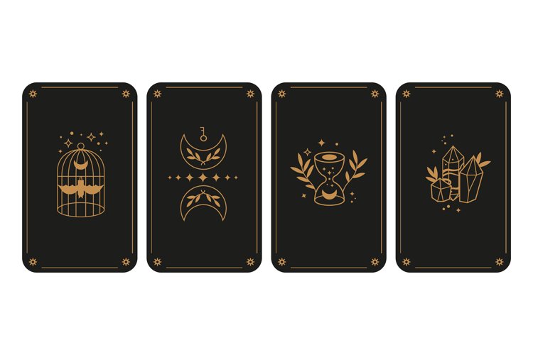 Tarot covers design. Occult ancient mystic cards. Divination