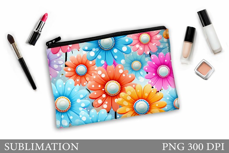 Daisy Flowers Makeup Bag. Floral Makeup Pouch (4148523)