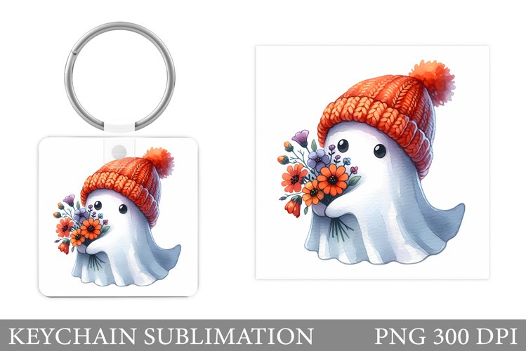 Cute Ghost Keychain Design. Cute Halloween (4344186)