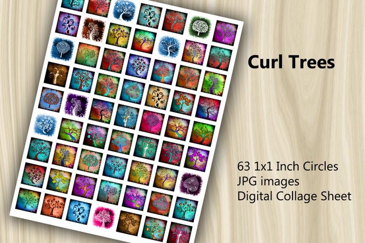 Digital Collage Sheet - Curl Trees (1809040)