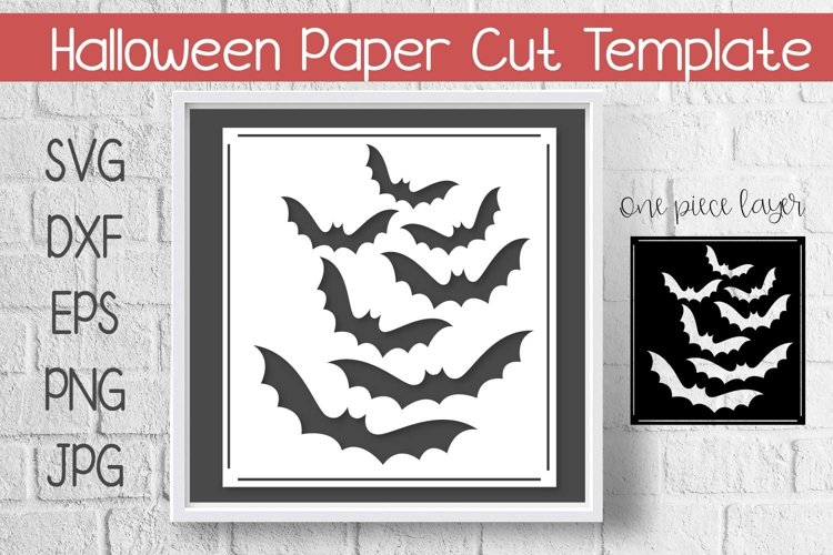 Halloween Paper Cut Template Design SVG