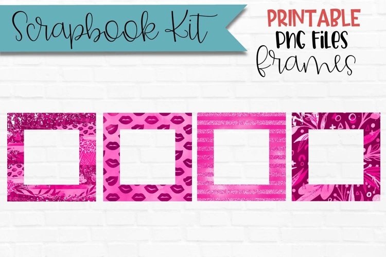 Valentine Patterns Scrapbook Frames Square