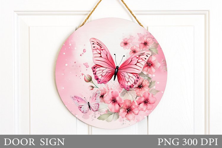 Butterfly Door Sign Sublimation. Summer Door Sign (3737196)