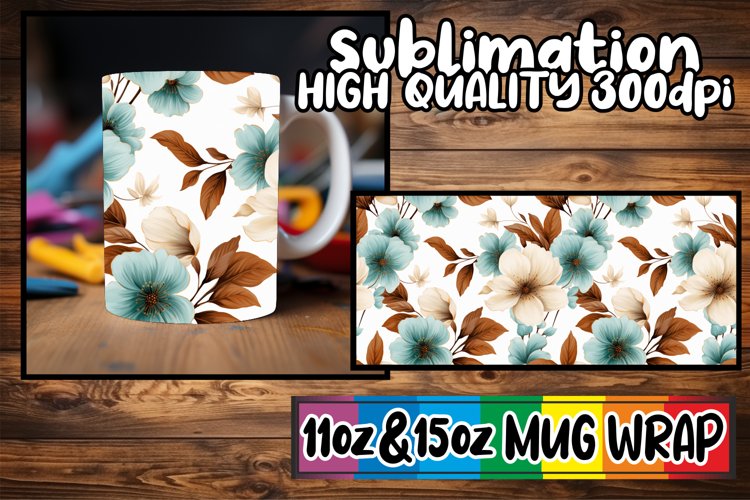 Floral Fusion Mug Wrap Creations: Sublimation Fun