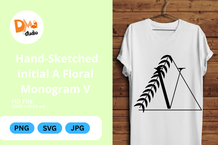 Hand-Sketched Initial Floral Monogram (6058766)