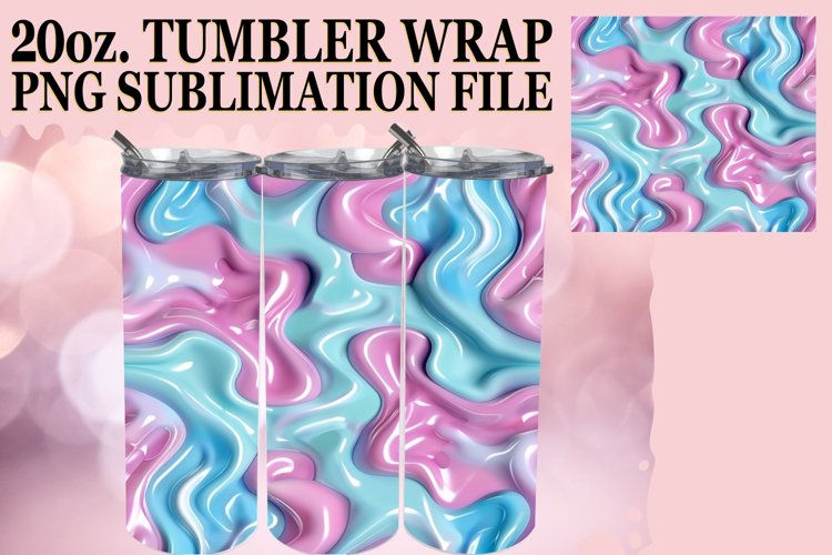 Vibrant 3D Inflated Pattern Tumbler Art Assortment