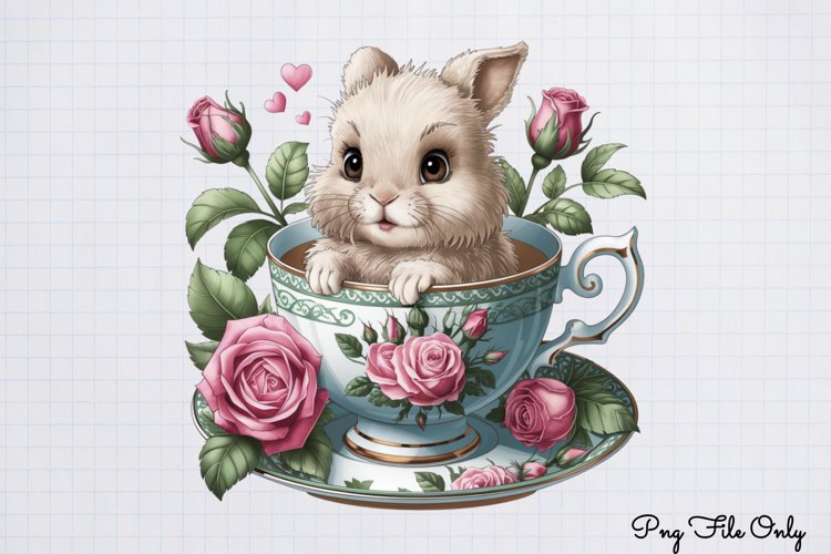 Valentines Day Bunny Cups Clipart PNG (5080748)