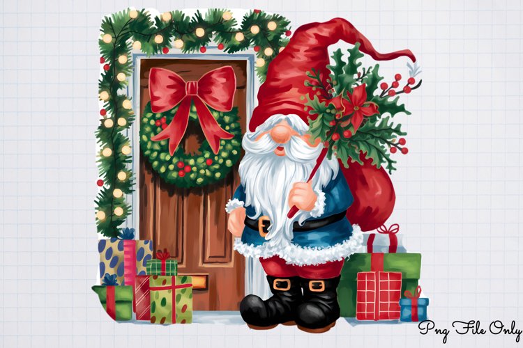 Christmas Festive gnome clipart PNG (4809957)