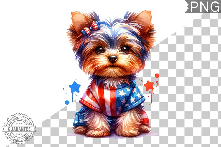 4th of July Dog Sublimation Clipart