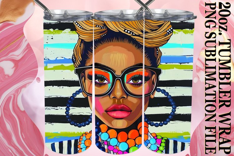 Striped Chic: Portrait Tumbler Sublimation, 20oz (3746008)