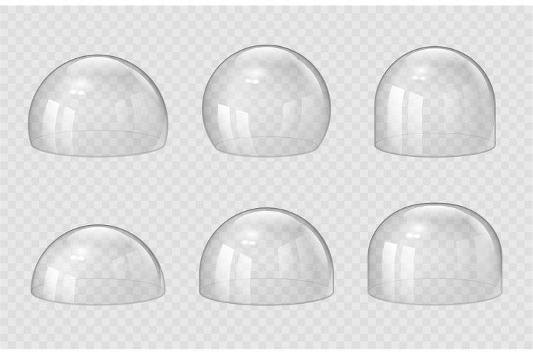 Transparent domes. Exhibition display transparent spherical