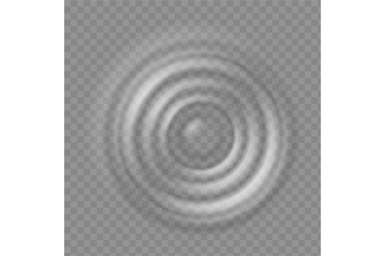 Realistic water ripple. Sound wave splash effects, 3D isolat