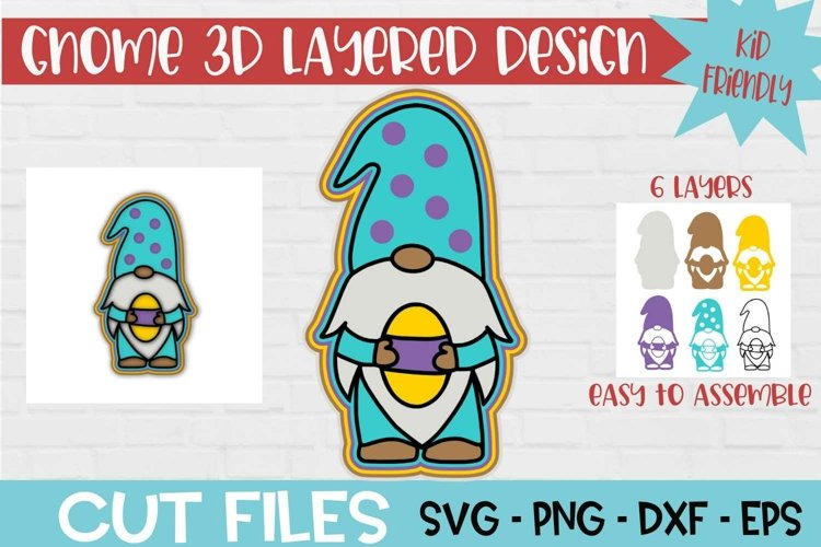 Easter Gnome With Egg | 3d Layered Paper Craft
