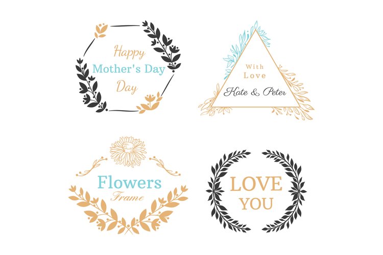 Hand drawn invitation label. Beautiful elegant geometric fra