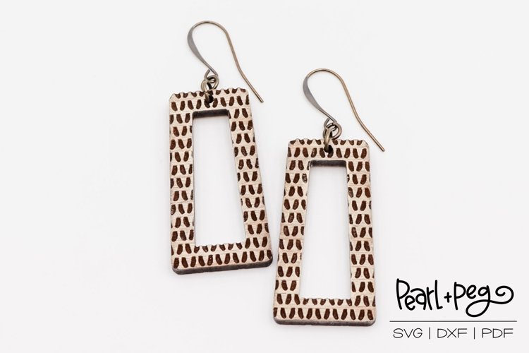 Herringbone Rectangular Hoop Laser Engraved Earring Download