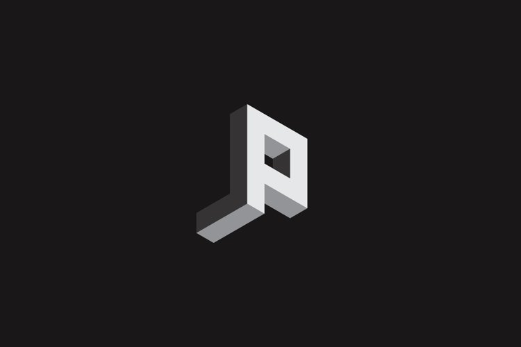 black gray initial letter p isometric logo (2408768)