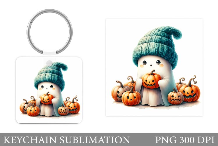 Cute Ghost Keychain Design. Cute Ghost Sublimation (4344103)