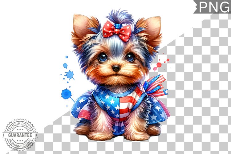 4th of July Dog Sublimation Clipart