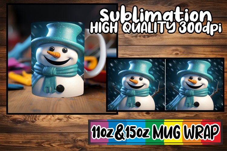 Festive Frosty Snowman Mug Art - Sublimation Fun (2995985)
