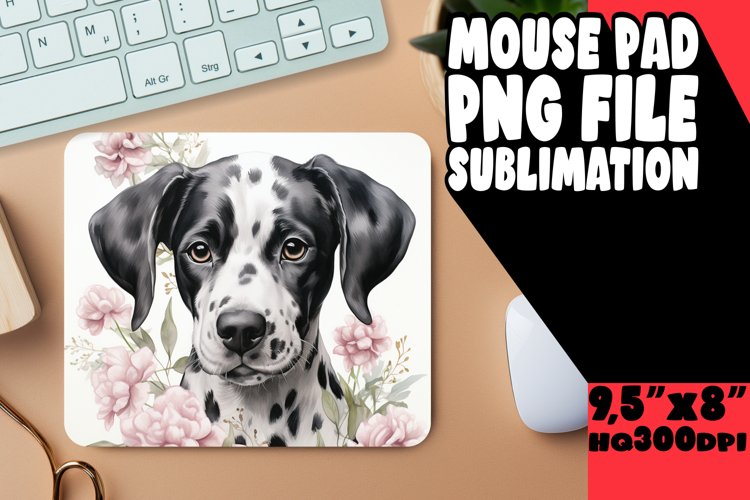 Colorful Watercolor Pup Mouse Mat