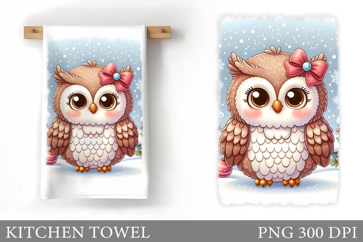Cute Owl Kitchen Towel. Christmas Owl Kitchen (4470170)