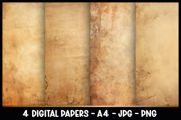 4 Vintage Digital Papers I Junk Journal Pages (3770455)