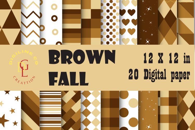 Brown digital paper Autumn Fall clipart Watercolor scrapbook