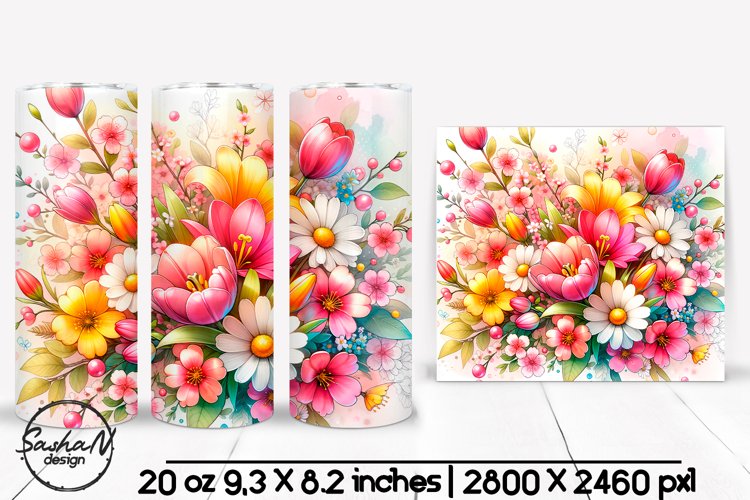 Spring flowers tumbler wrap (3408050)