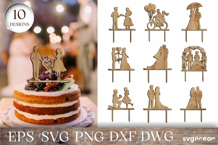 Wedding Cake Toppers Svg Bundle Laser Cut File Wedding Cake Toppers Svg Bundle Laser Cut File