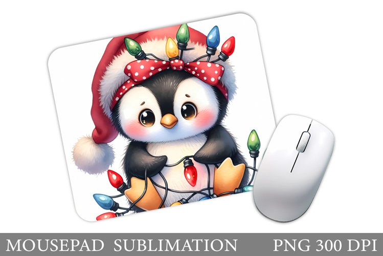 Cute Penguin Mouse Pad. Christmas Mouse Pad Design (4660875)