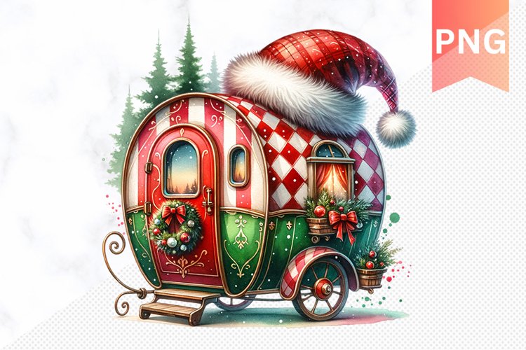 Christmas Whimsical Caravan - Clipart PNG Design