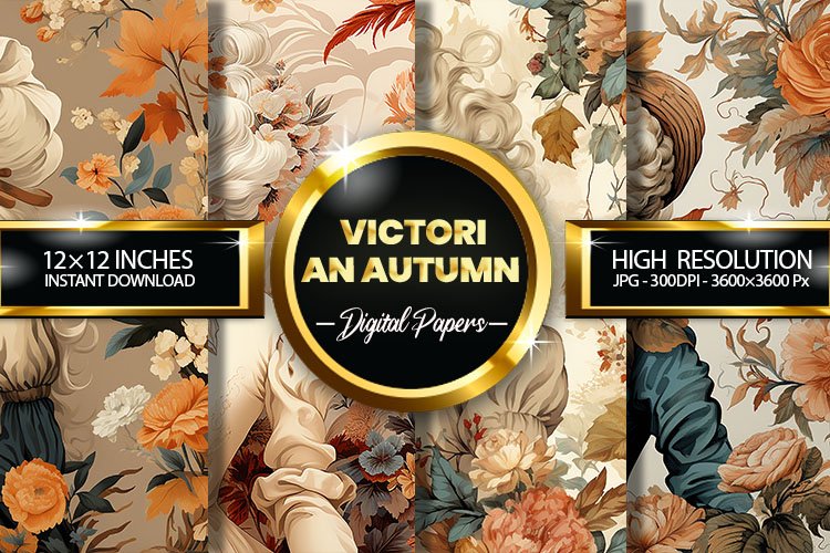 Victorian Autumn Digital Papers - 04 Variations (2992659)