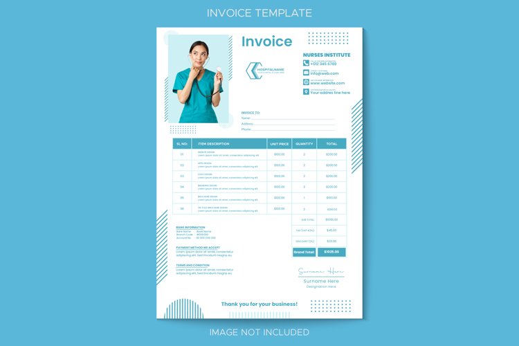 International nurses day invoice template