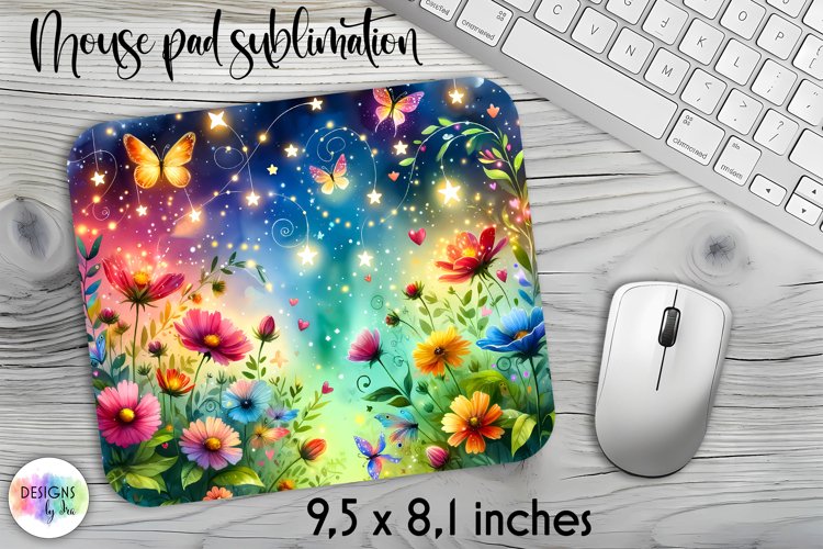 Summer Flowers Mouse Pad. Floral Mouse Pad Design