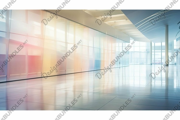 ethereal blurred convention center interior