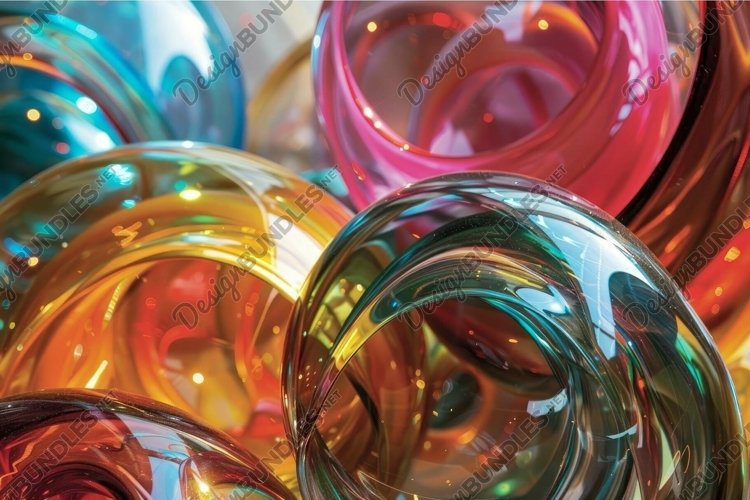 Vibrant array of multicolored glass paperweights with intric
