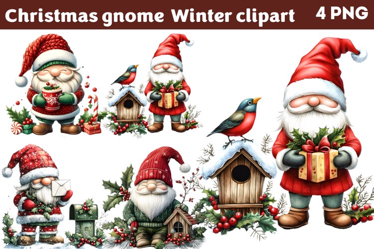 Christmas gnome Winter clipart PNG (4810085)
