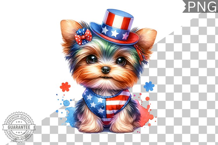 4th of July Dog Sublimation Clipart