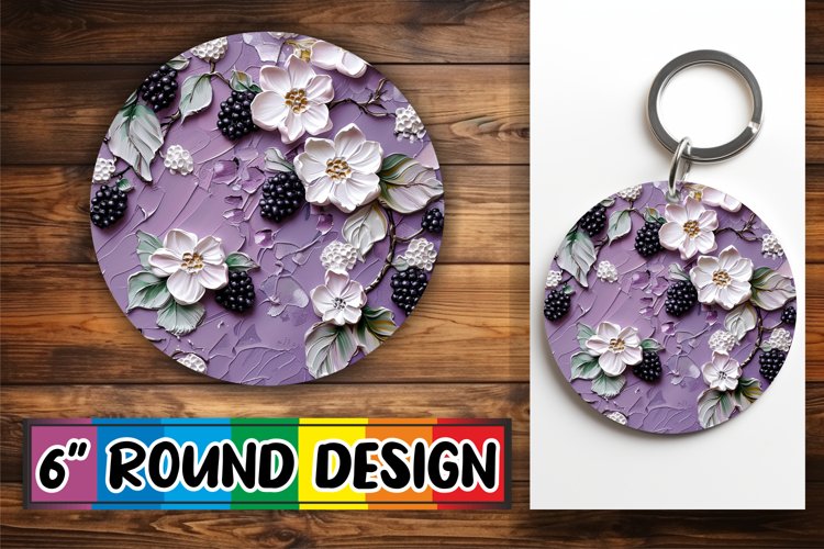 Blooming 3D Round Keychain Design for (4170663)