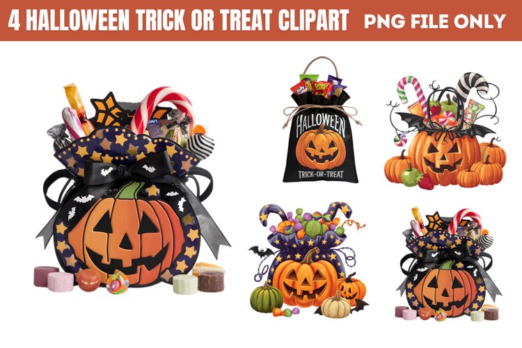 Halloween Trick Or Treat Bag Clipart PNG (4741296)