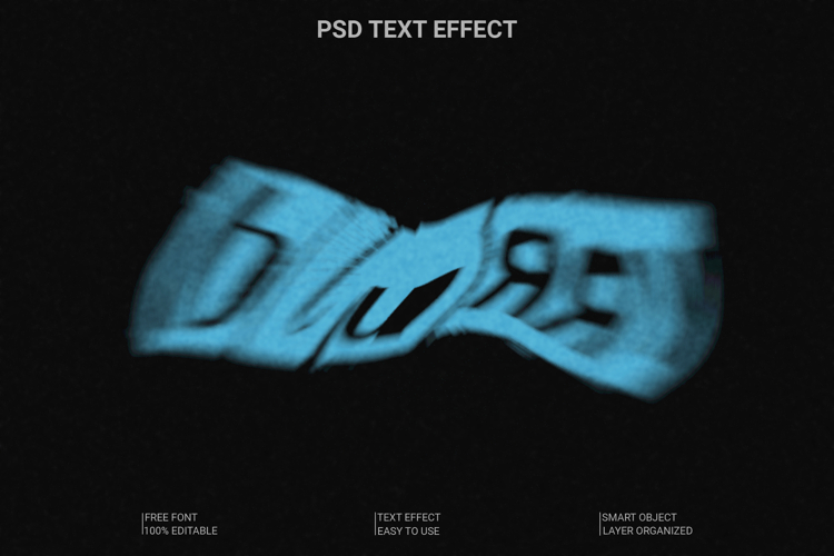 Editable Distorted Glitch Text Effect Photoshop PSD