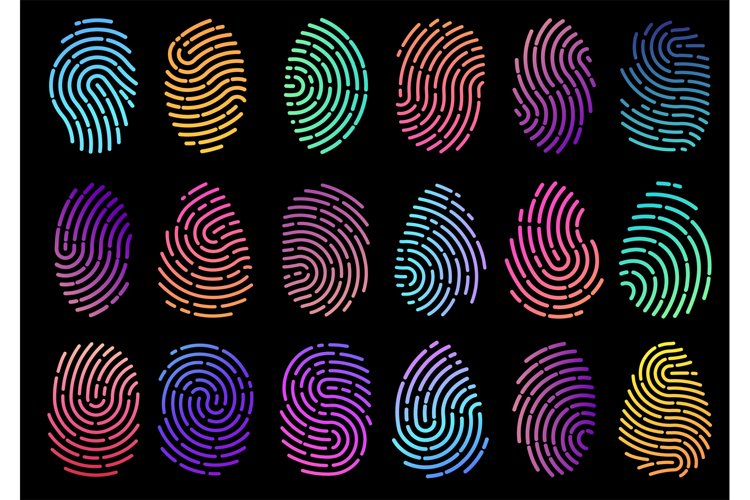 Gradient fingerprints. Colors digital identification. Biome