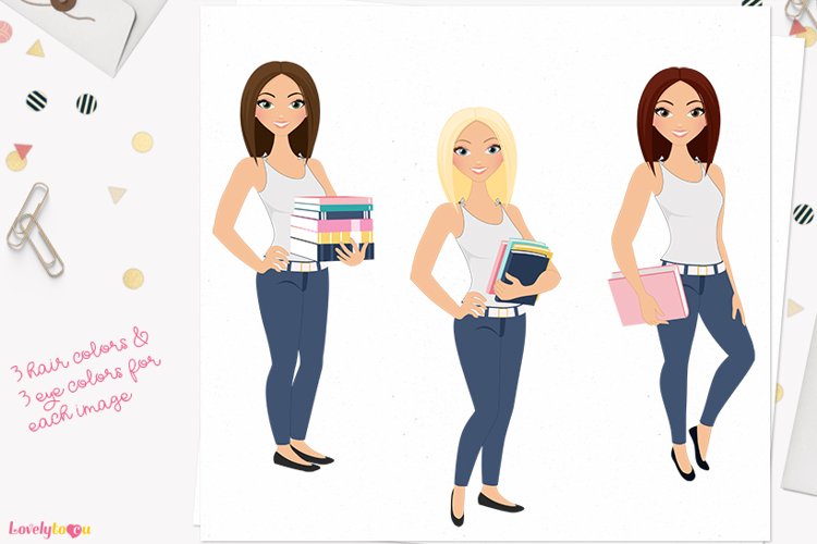 Teacher woman character clip art L517 Lisa (543358) | Illustrations ...
