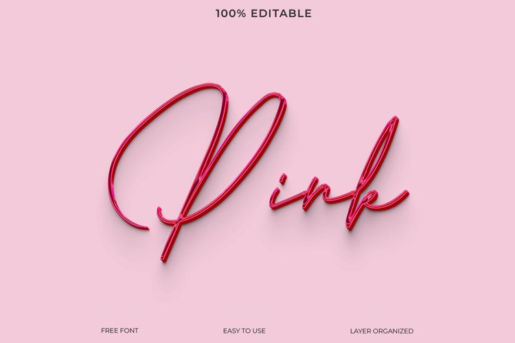 Pink Color PSD Editable Text Style (4684249)